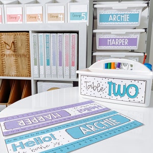 Student Name & Goals Plates | SPOTTY BRIGHTS | Editable - Etsy