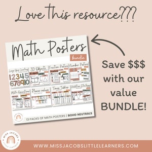 BOHO NEUTRAL Classroom Number Line Display With Negatives | Neutral ...