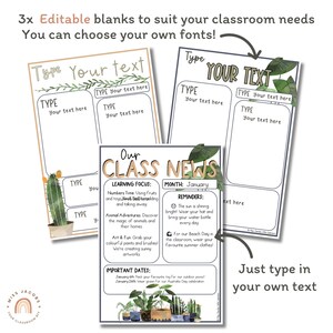 Classroom Newsletter Templates | Editable | Boho Plants Classroom Theme ...