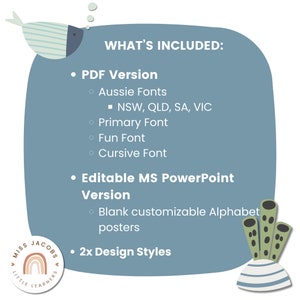 Alphabet Posters Cute Sea Life Classroom Decor Editable - Etsy