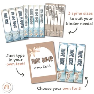 Binder Covers and Spines: Modern Ocean Classroom Folder Covers ...
