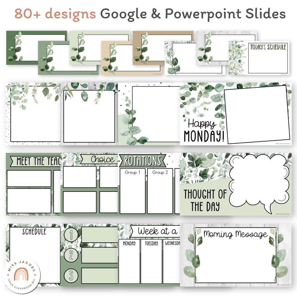 Botanical Google Slides & Powerpoint Templates, Daily Morning Agenda ...