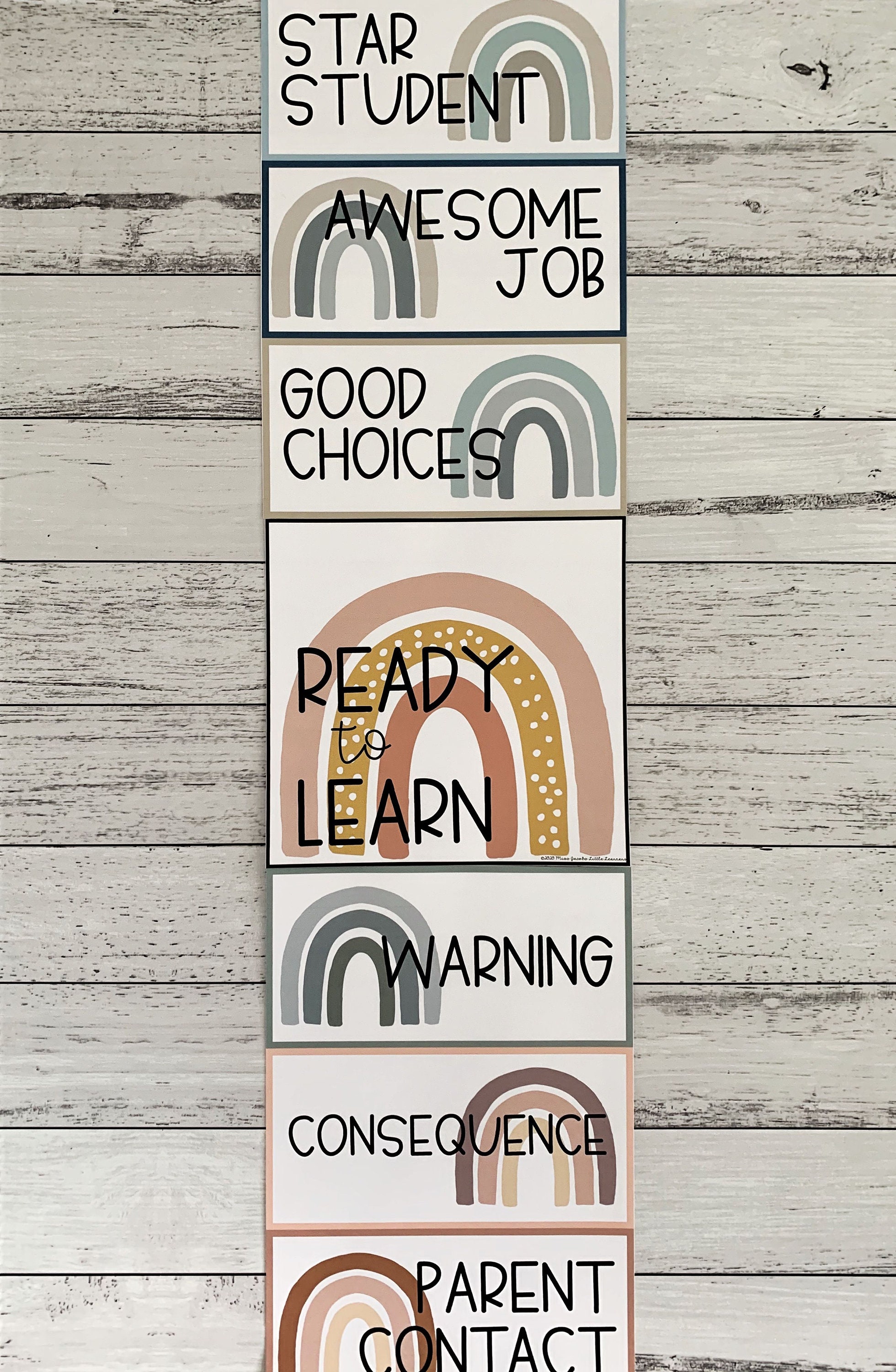 BOHO RAINBOW Behavior Clip Chart Editable Neutral Rainbow - Etsy Australia