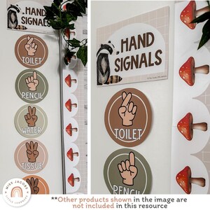 Woodland Hand Signals Posters, Neutral Printable Hand Signs, Classroom ...