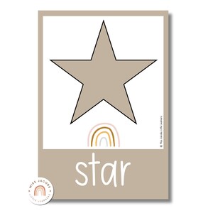 Shape Posters | Modern Boho Rainbow | Calm Classroom Decor | Editable ...