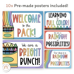 Crayon Door Display, Editable Welcome Door Signs + Student Name Labels ...