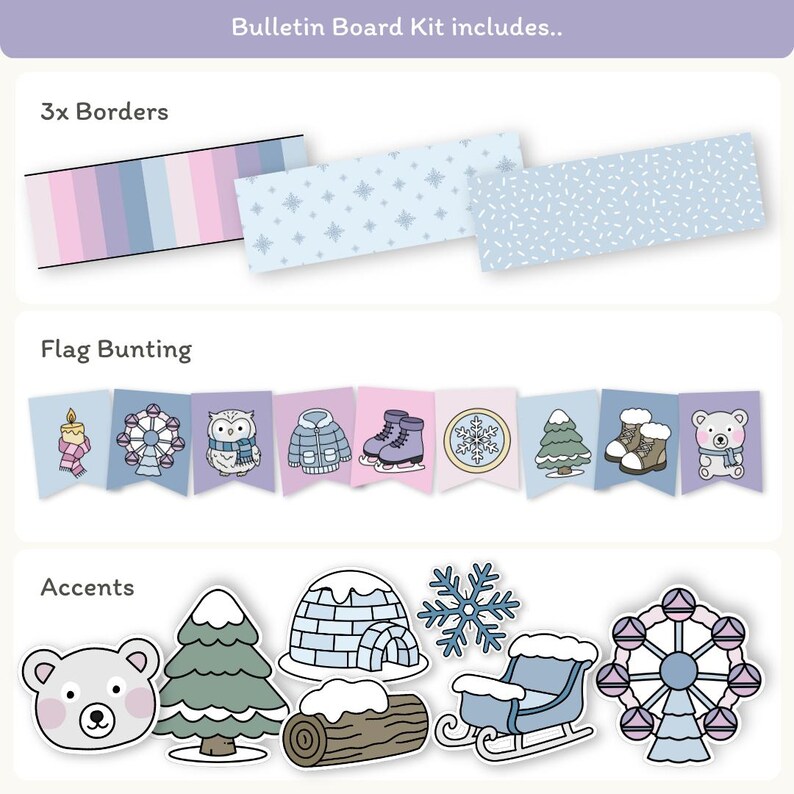 Winter Bulletin Board Kit With Craft, Winter or January Classroom Theme ...