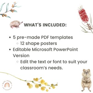 Shape Posters | Australiana Classroom Decor | Australian Flora and ...