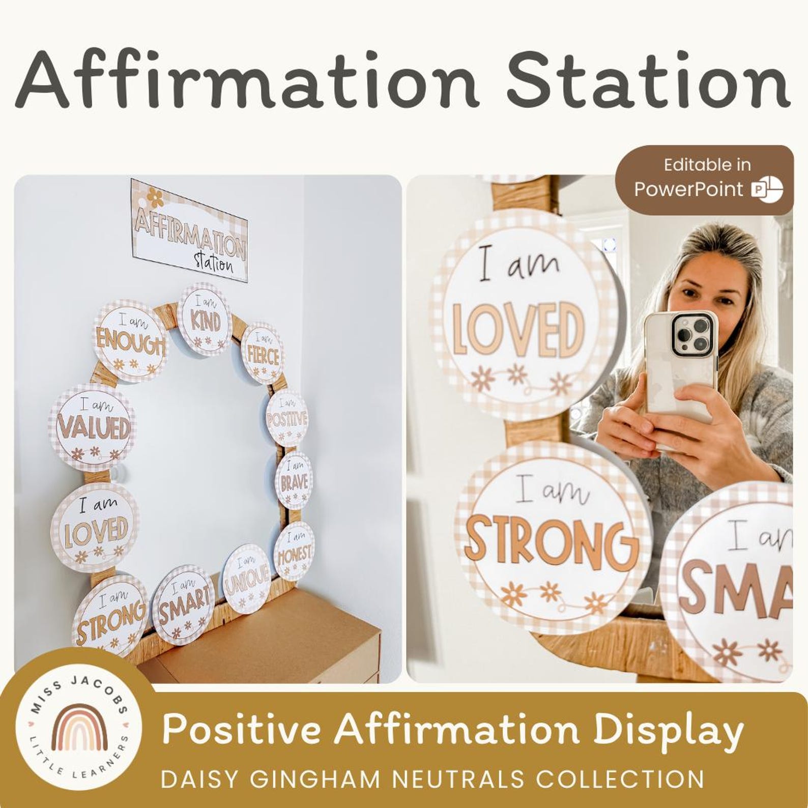 Affirmation Station, Editable Mirror Display Positive Affirmation ...