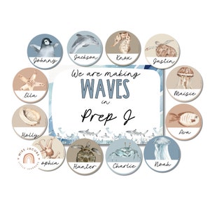 Classroom Door Display | Modern Ocean Class Decor | Editable - Etsy