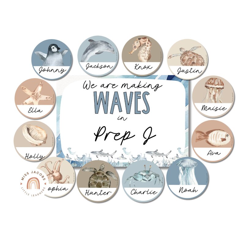 Classroom Door Display | Modern Ocean Class Decor | Editable - Etsy ...