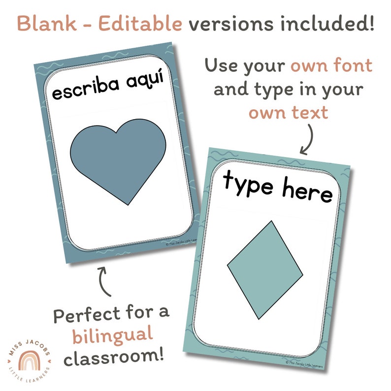 Shape Posters | Cute Sea Life Classroom Decor | Editable - Etsy