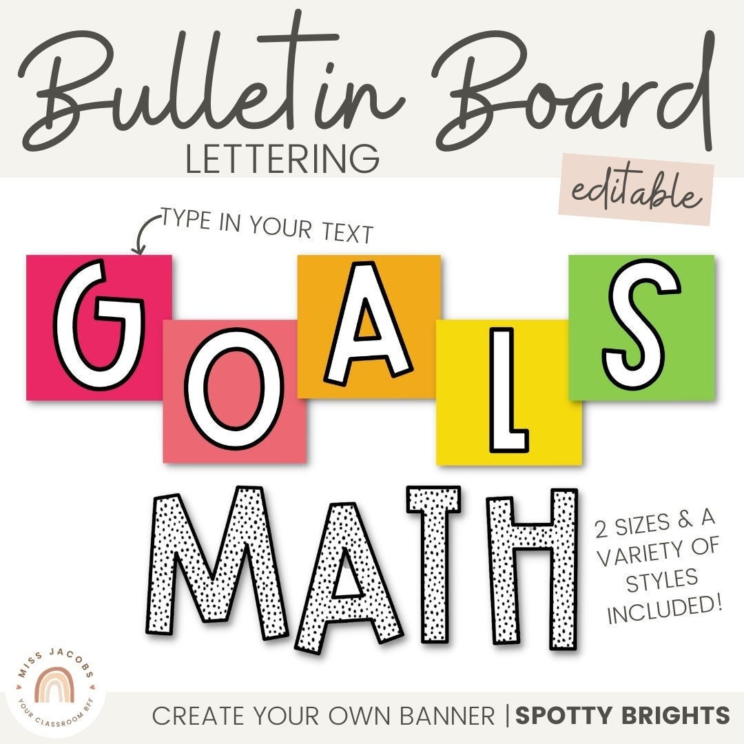 Bulletin Board Lettering Pack | SPOTTY BRIGHTS Classroom Decor - Etsy