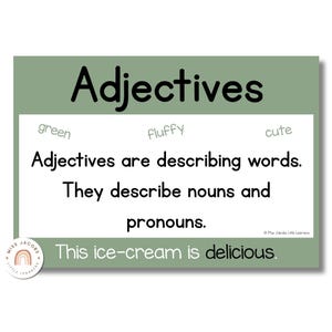 Parts of Speech Posters, Modern Botanical Grammar Anchor Charts ...