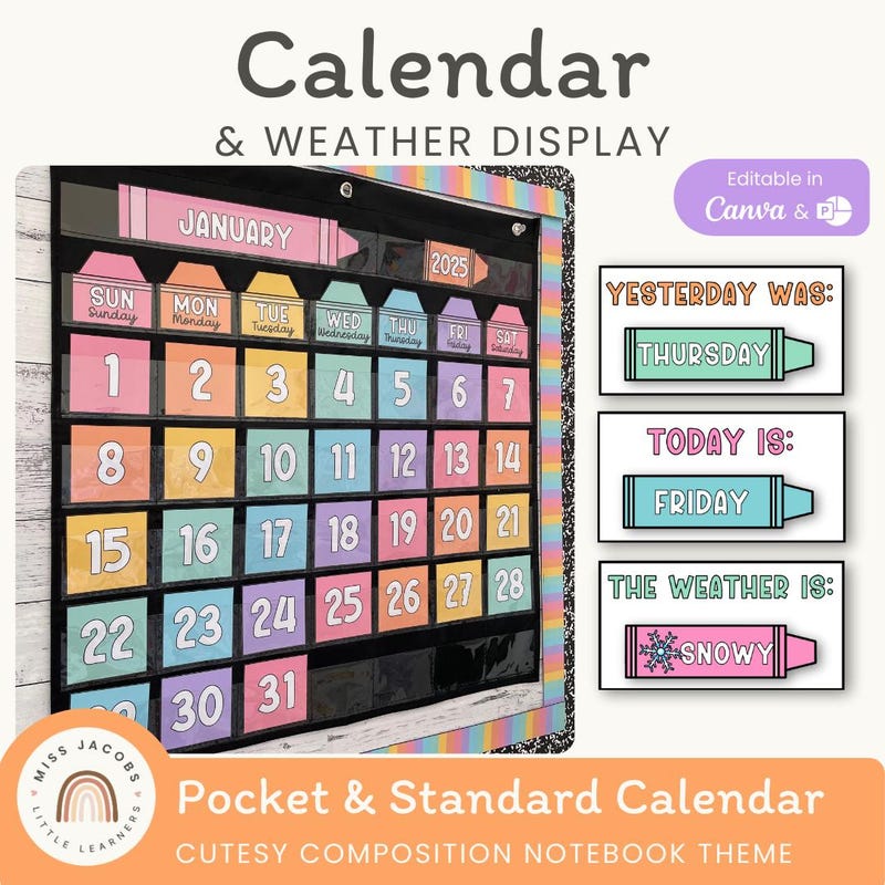 Teacher Calendar Pieces - Etsy