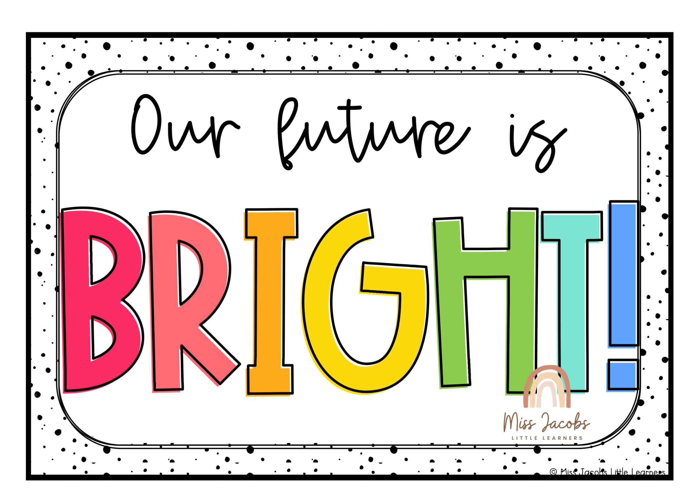 SPOTTY BRIGHTS Door Display | Editable Groovy Rainbow Decor - Etsy