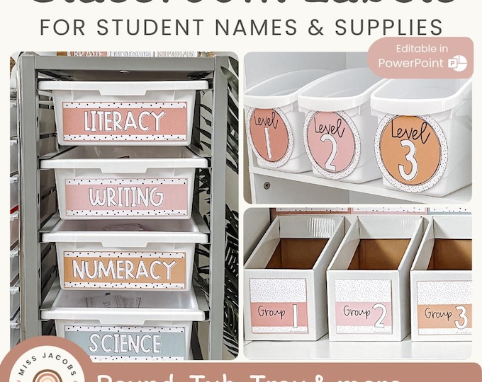 Spotty Boho Classroom Decor Bundle, Rainbow Calm Colors Classroom Theme ...