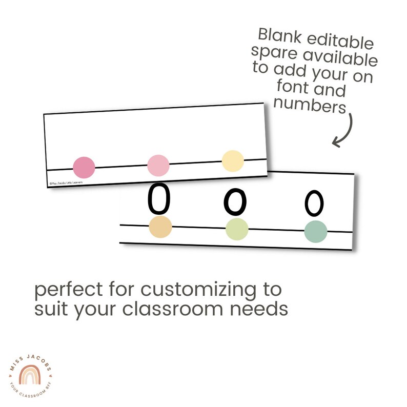 Classroom Number Line Display With Negatives PASTELS - Etsy