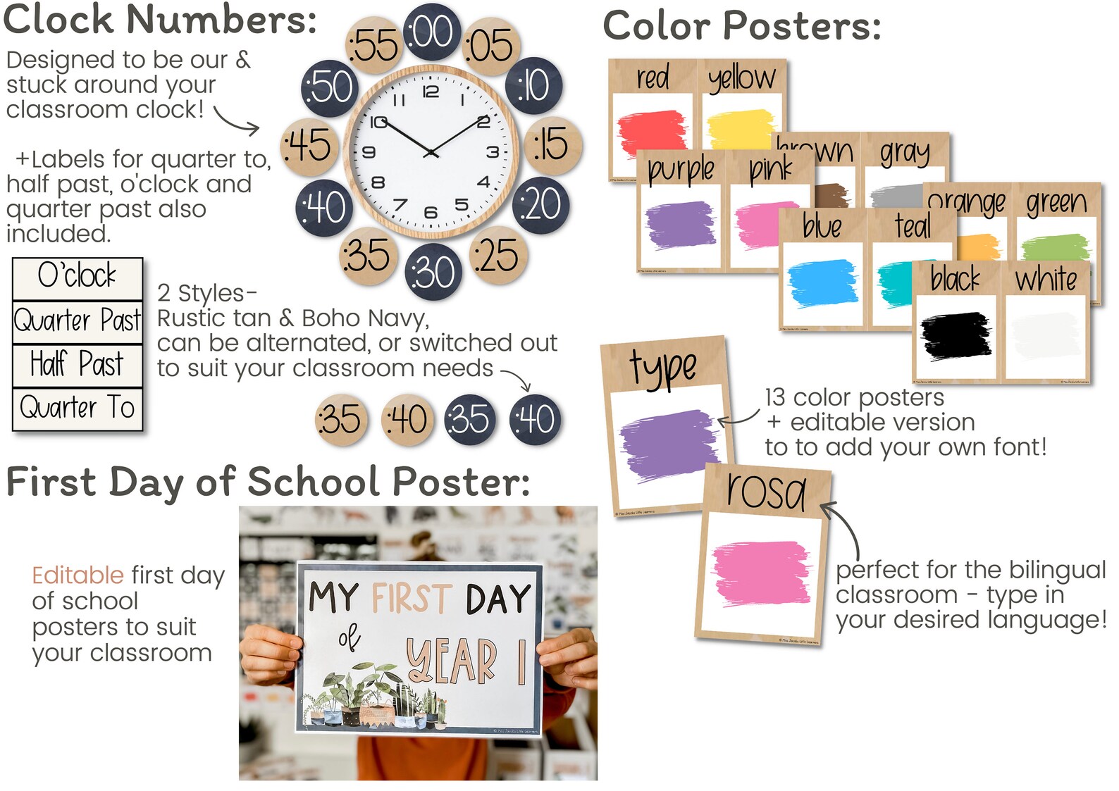 Boho Plants Classroom Decor Bundle Rustic Modern Boho Decor - Etsy