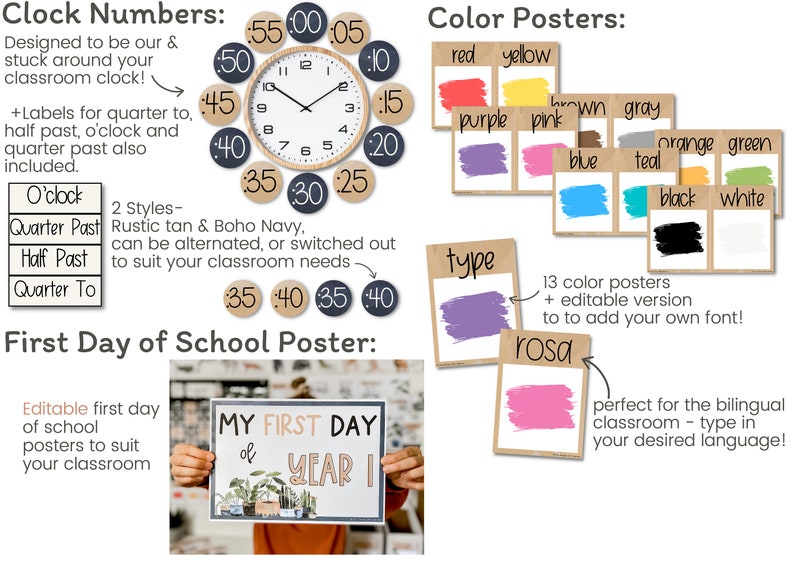 Boho Plants Classroom Decor Bundle Rustic Modern Boho Decor - Etsy