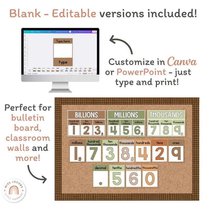 Woodland Place Value Chart Display, Printable Hundred Billions to ...