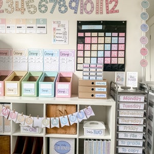 Classroom Calendar and Weather Display | SPOTTY PASTELS - Etsy