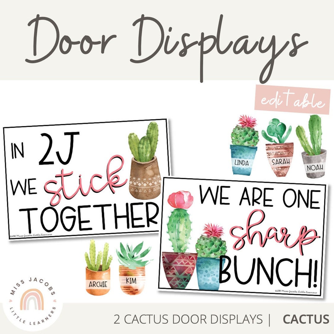 CACTUS Door Display | Cactus Classroom Decor - Etsy