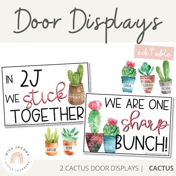 CACTUS Door Display Cactus Classroom Decor - Etsy
