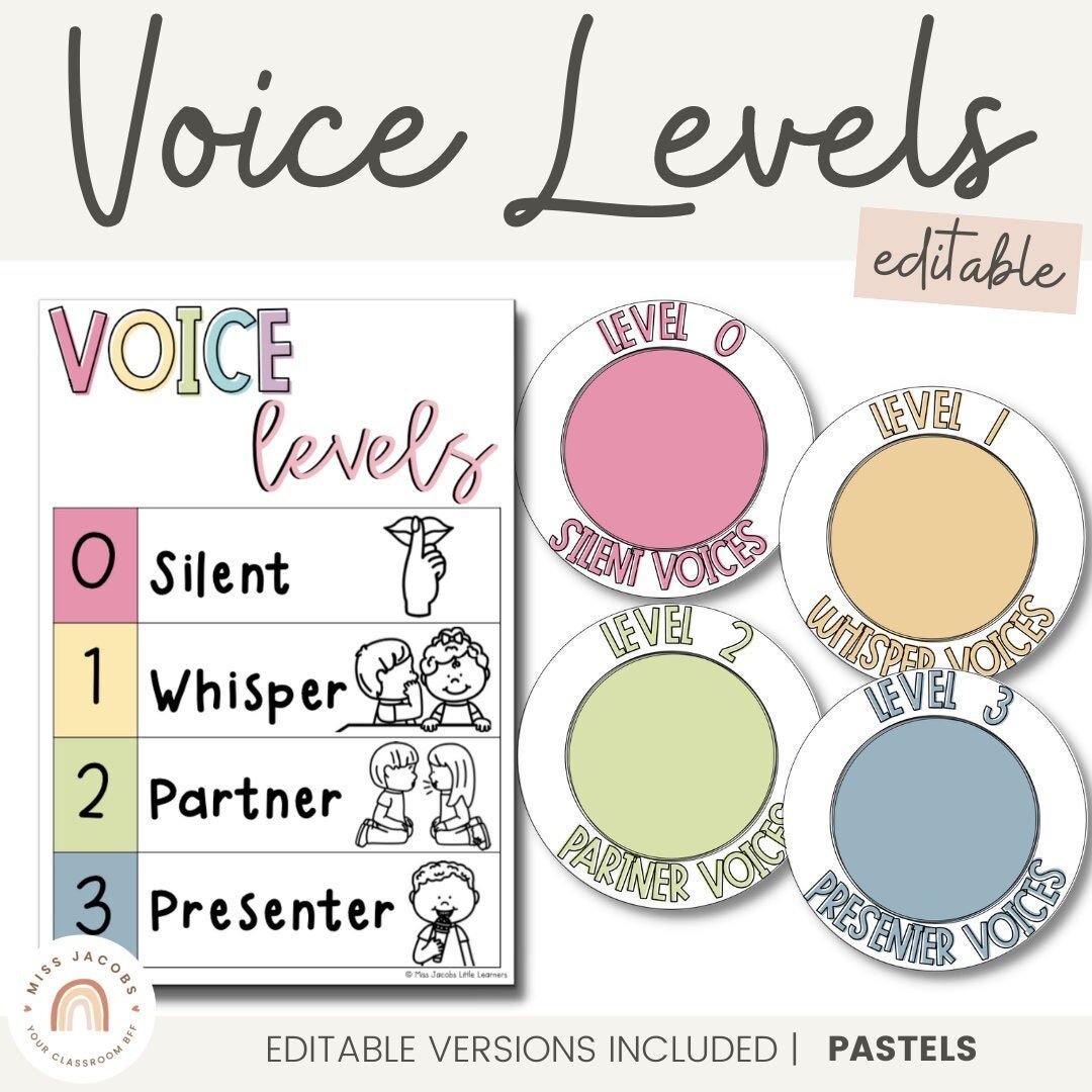 Voice Level Display PASTELS Classroom Decor - Etsy