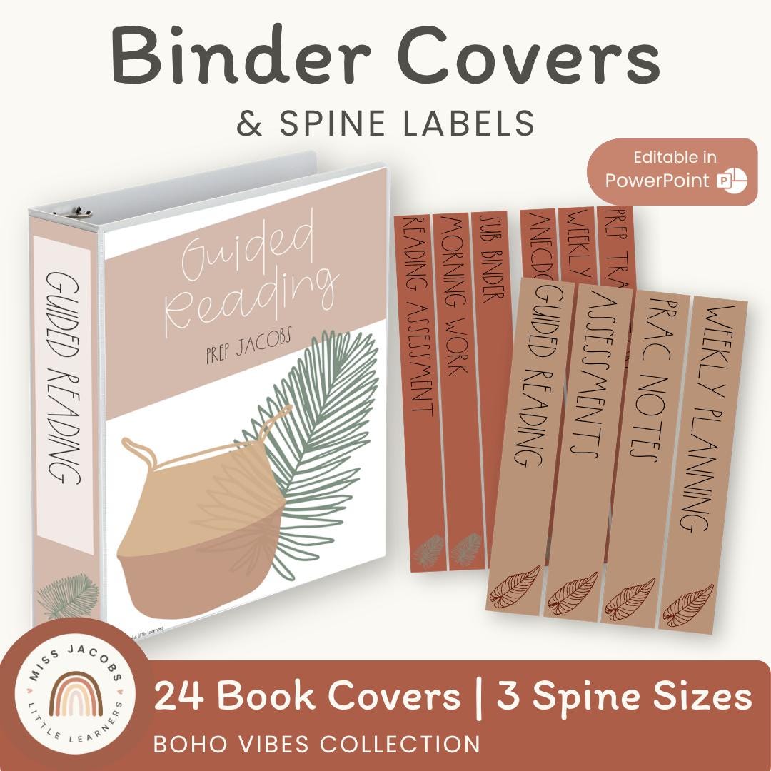 BOHO VIBES Binder Covers | Editable | Desert Neutral Classroom Decor - Etsy