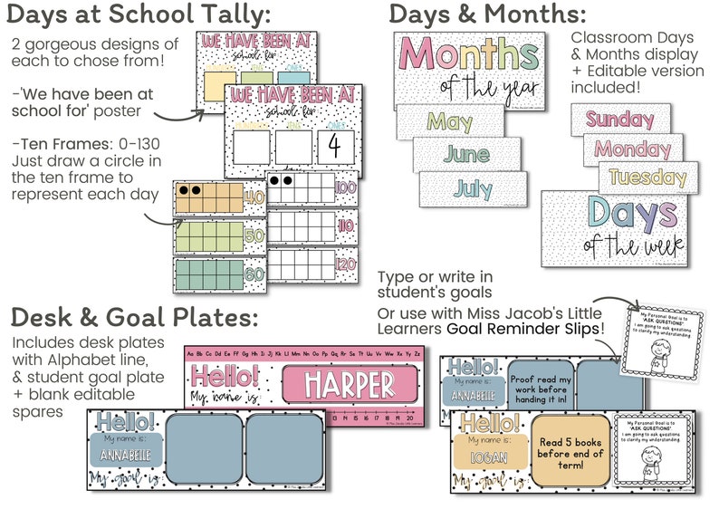 SPOTTY PASTELS Classroom Decor Bundle Muted Rainbow Decor - Etsy