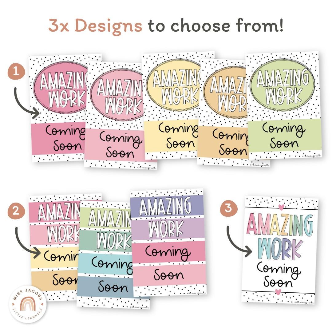 Amazing Work Coming Soon Poster | SPOTTY PASTELS - Etsy