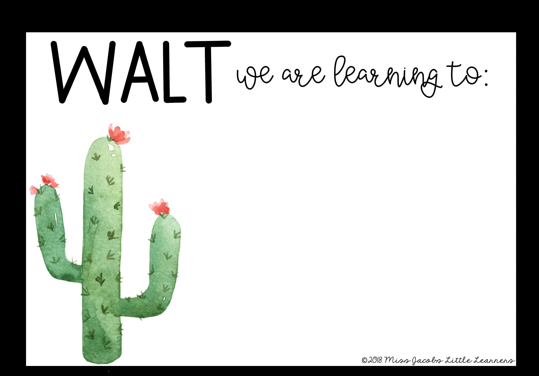 CACTUS Visible Learning Display Editable Cactus Classroom - Etsy