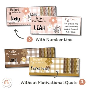 Student Name Tags and Goals Desk Plates | Alphabet and Number Line ...