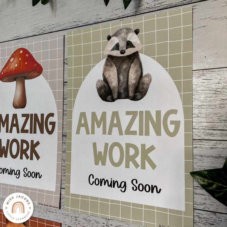 Woodland Amazing Work Coming Soon Posters, Forest Animals Theme ...