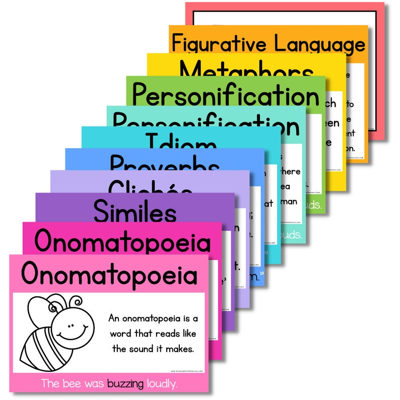 Figurative Language Posters RAINBOW BRIGHTS - Etsy
