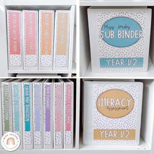 Binder Covers and Spines | SPOTTY BRIGHTS | Editable - Etsy