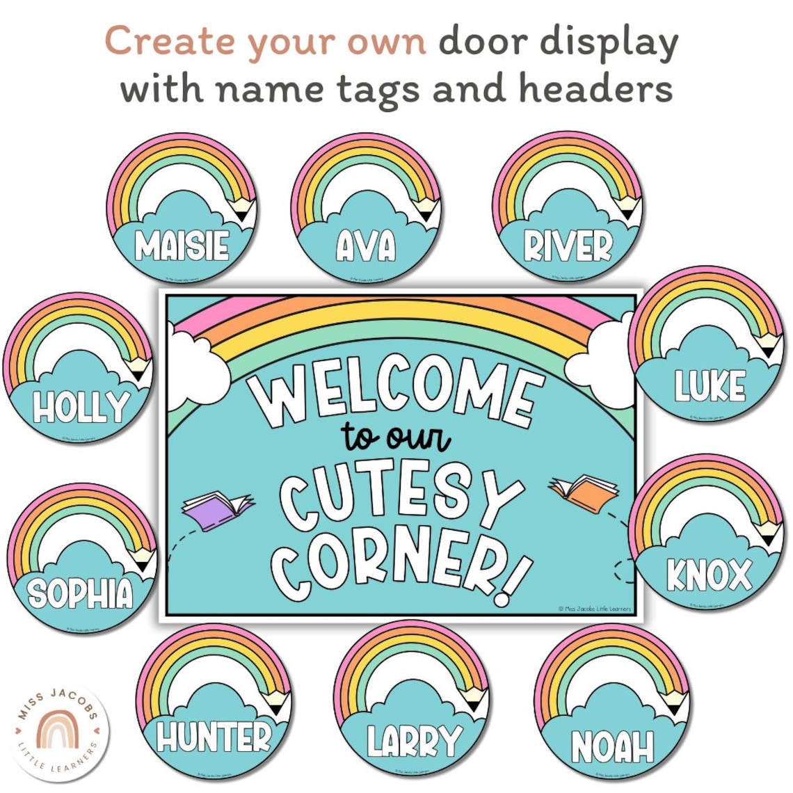 Rainbow Door Display Cutesy Classroom Decor, Back to School Theme ...