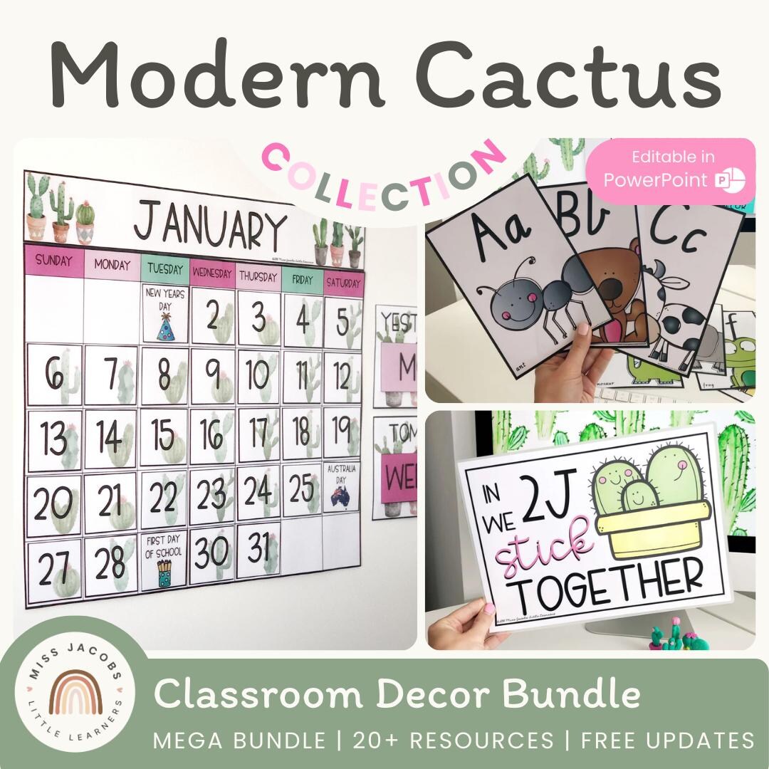 CACTUS and Succulent Classroom Decor Bundle - Etsy