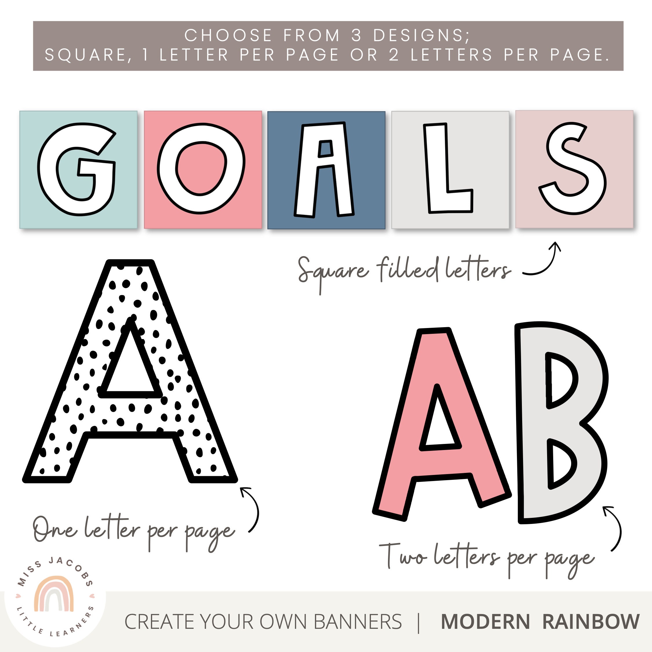 CALM COLOURS and Messy Dots Classroom Display Headers | Editable ...