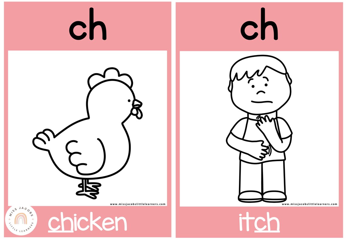 CALM COLORS Phonics Posters English Posters Modern Rainbow - Etsy