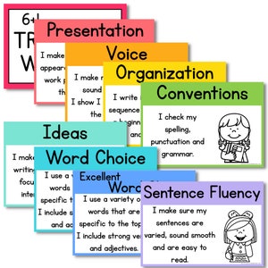 6+1 Traits of Writing Posters | RAINBOW BRIGHTS - Etsy