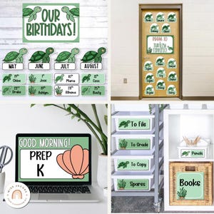 Sea Turtle Classroom Essentials Decor Bundle, Editable Teacher Must ...