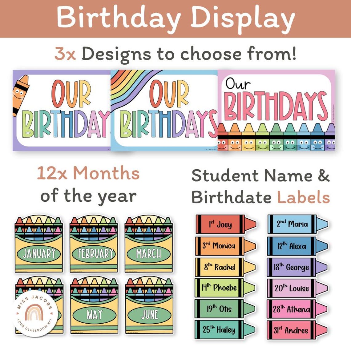 Back to School Crayon Theme Classroom Decor Essentials Pack, Editable ...