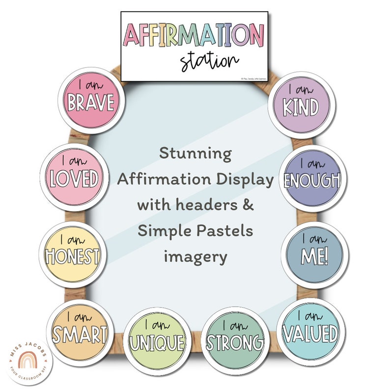 Affirmation Station | PASTELS | EDITABLE - Etsy