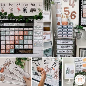 MODERN JUNGLE Classroom Decor Bundle - EDITABLE! Boho Jungle Vibes ...