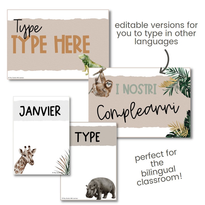 Birthday Display | MODERN JUNGLE | Rustic Classroom Decor - Etsy
