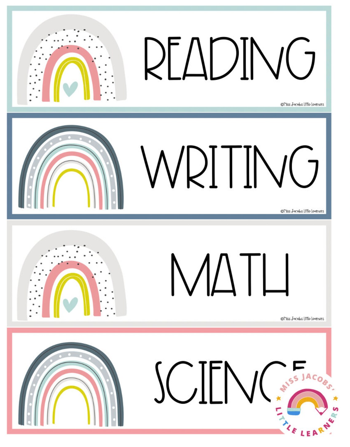 MODERN RAINBOW Visual Timetable Editable Calm Colors | Etsy