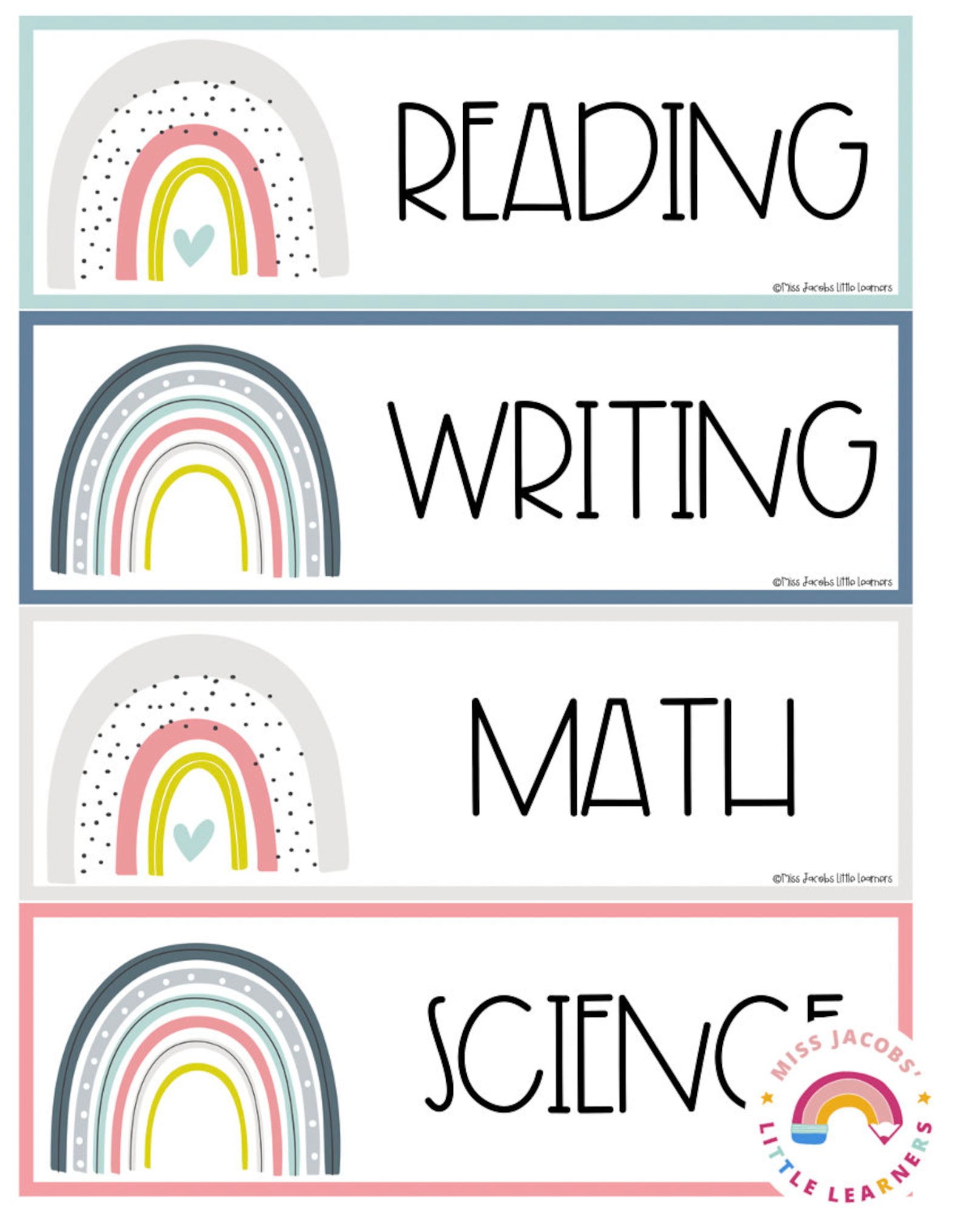 MODERN RAINBOW Visual Timetable Editable Calm Colors Classroom Decor - Etsy