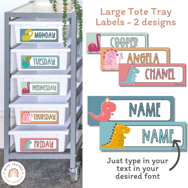 Cute Dinosaur Classroom Labels Bundle | Editable Student Name Tags ...